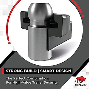 AMPLOCK U-BRP2 | Heavy Duty Trailer Lock for 2" Ball Coupler | Patented 2-Parts Trailer Coupler Lock for Enclosed Trailer, RV and Boat Trailer | Fits 2" Ball Trailer Coupler with Flat Lip Design Only