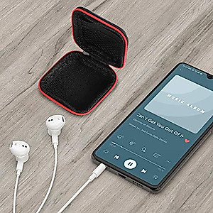 Wired Earbuds for Samsung Galaxy A14 A23 S10 S9, ACAGET 3.5mm Wired Headphones Noise Cancelling Earphone Magnetic Headset Mic & Volume Control with Carrying Case for iPhone 6s 6 5S OnePlus 6T 5T White