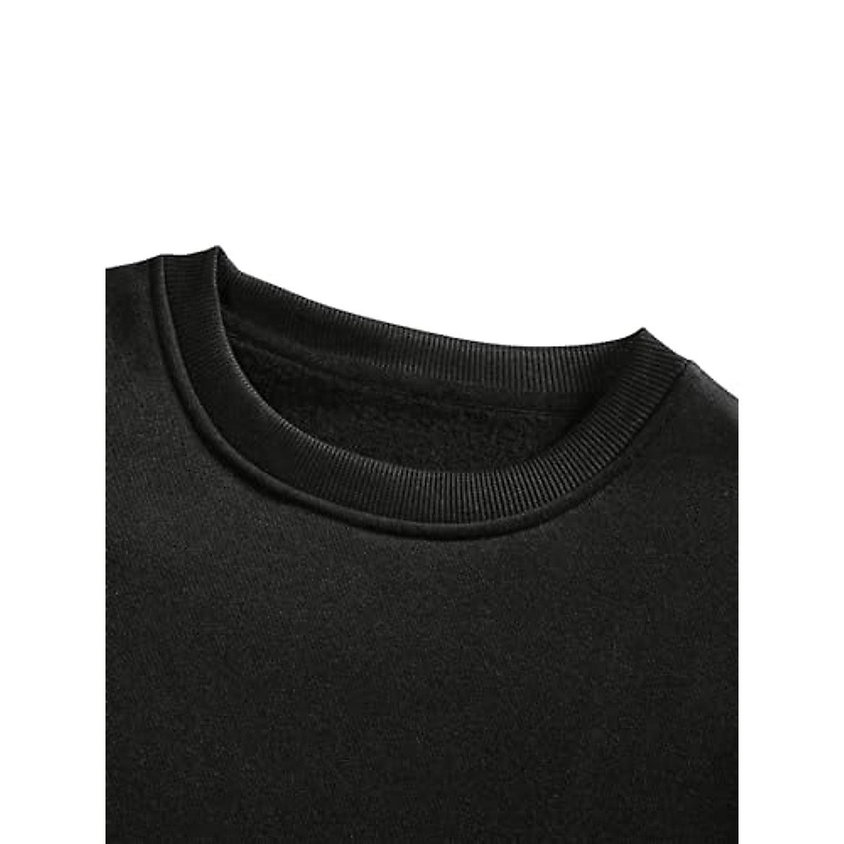 GORGLITTER Men's Letter Graphic Print Sweatshirt Crewneck Long Sleeve Thermal Pullover Tops Black Medium