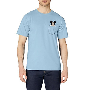 Disney Adult Classic Fit Mickey Mouse T-Shirt - Blue Cotton Crew Neck, ODNY-2045