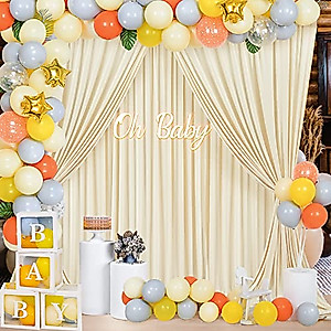 Wrinkle Free 20ft × 10ft Champagne Backdrop Curtain for Party Wedding 4 Panels 5ft×10ft Silky Polyester Champagne Drapes for Backdrop Decor Birthday Baby Shower Photography Photo Background