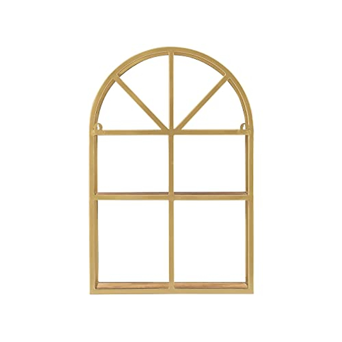 Powell Furniture Linon Penelope Metal and Wood Wall Shelves in Gold and ...