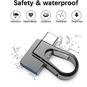 K&ZZ 128GB USB C Flash Drive USB 3.0 Thumb Drive Fold USB A & Type C Dual USB Flash Drives OTG Photo Stick High Speed for MacBook, Tablet, PC, Type C Smart Phones