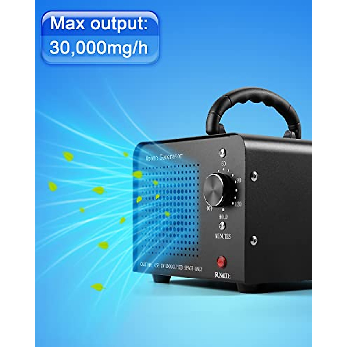 Tiiroy 0zone Machine 30000mg 0zone Generator for Home Car Smoke Pet Odor (Black)