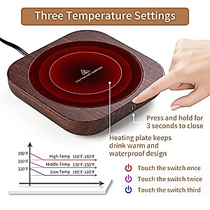DOPUDO Mug Warmer,Coffee Mug Warmer for Desk Auto Shut Off,Smart Coffee Cup Warmer with 3 Temperature Setting,Electric Mug Warmer Plate for Coffee,Milk,Tea,Cocoa,Candle