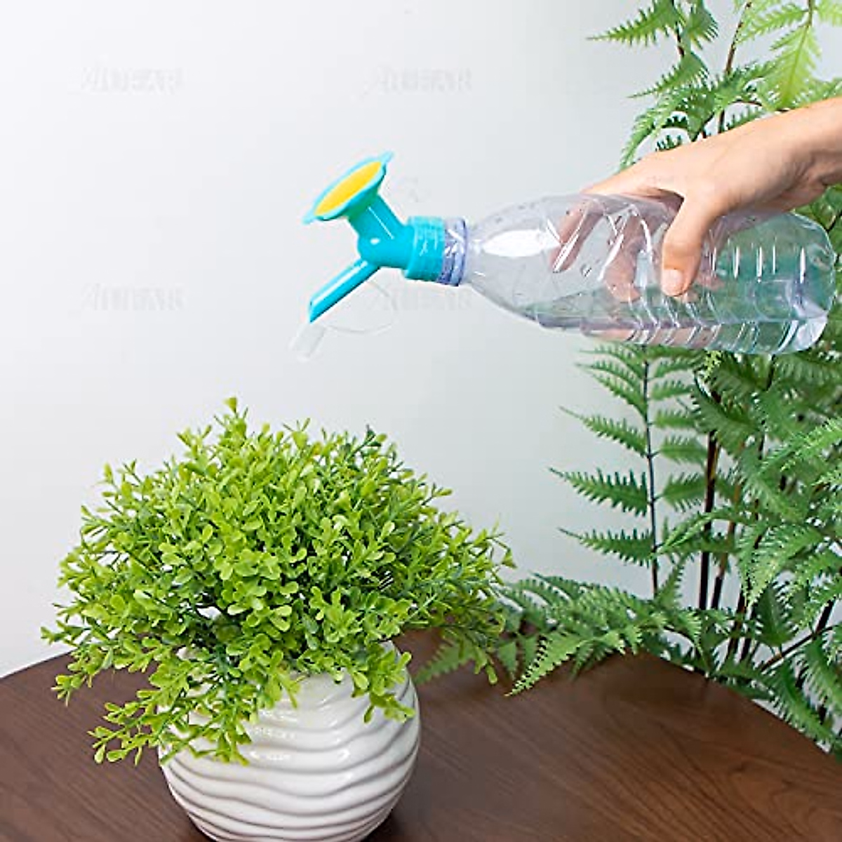 AUEAR, Plastic Bottle Watering Dual Head Spout Bottle Cap Sprinkler Plant Bonsai Bottle Cap Sprinkler for Indoor Seedlings Plant Garden Tool (3 Pack)