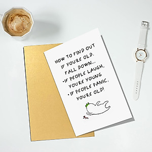 Funny Birthday Greeting Card, Happy Birthday Card for Men Women, Humorous Bday Card, How to Find Out If You’re Old