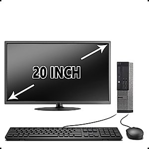DELL Optiplex 990 SFF PC, Intel Core i5 Processor, 16GB RAM, 2TB HDD, DVDRW, Keyboard & Mouse, Wi-Fi, Bluetooth 4.0, Windows 10 Home, 20in LCD Monitor (Renewed)']