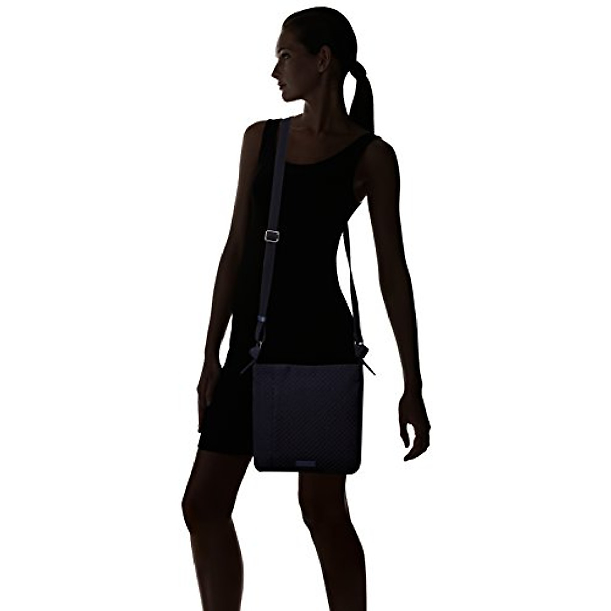 Vera Bradley Women's Microfiber Hadley Hipster Crossbody Purse, Navy, One Size