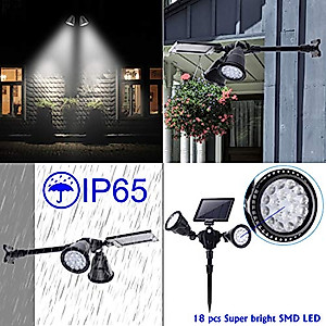 Solar Outdoor Spotlights, 1400-Lumens Bright 36 LED Motion Sensor Spot Light Waterproof Double Head Security Light Wall Light Landscape Light Security Lighting for Patio Deck Yard Garden Driveway