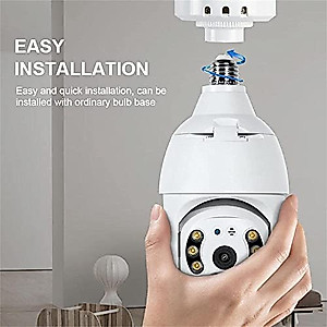 KOWVOWZ 360 Degree Security Cameras Wireless Outdoor, 2.4GHz & 5GHz WiFi Light Bulb Camera, 1080p Indoor for Home Camera System, Motion Detection, Two-Way Audio (2PCS)