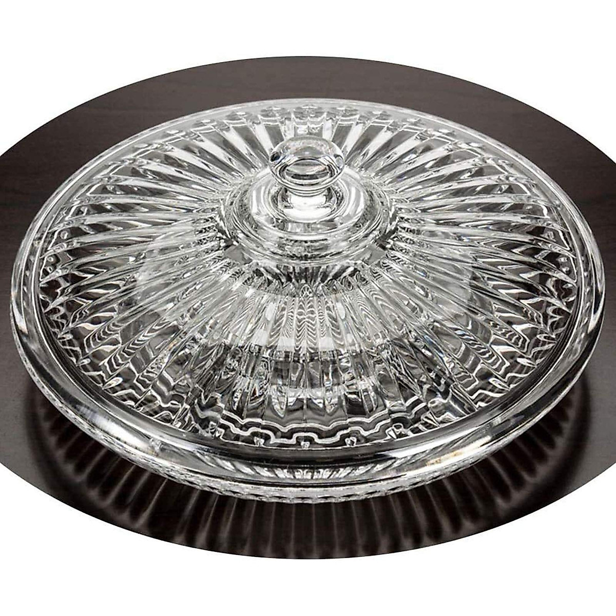 Modern Fruit basket with lid, Decoration Crystal glass Household dried fruit tray, Snack Salad tray, Candy box, Dried fruit Plate Display Stand -32 * 14 * 4cm