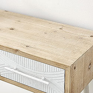 FirsTime & Co. Natural and White Berkeley Desk, Writing Desk, Compact Computer or Laptop Desk for Home Office, Wood and Metal, Modern, 47.25 x 17 x 31.75 inches