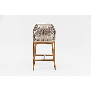 US Furnishing Indoor and Outdoor Waterproof Hand-Crafted Stool, Counter Height Stool Bar Stool High Stool Home Back Dining Chair Comfortable Simple and Beautiful Counter Chair (Counter Height 25)2pcs