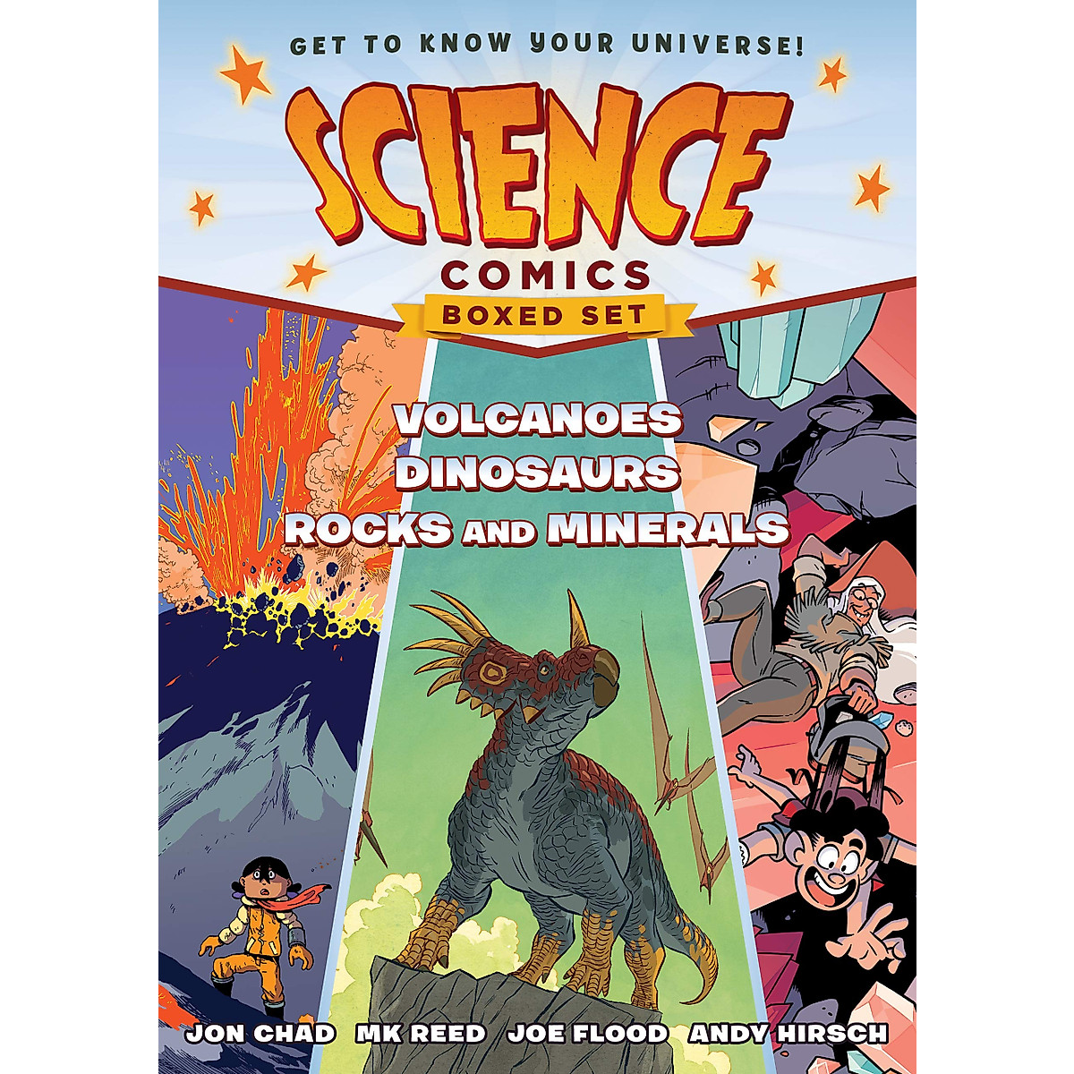 Science Comics Boxed Set: Volcanoes, Dinosaurs, and Rocks and Minerals