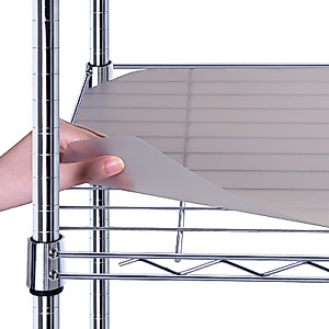 BRIAN & DANY Wire Shelf Liner 14" X 30", Heavy Duty Shelf Liners for Wire Shelving, Waterproof Protector Mats, Set of 5, Charcoal