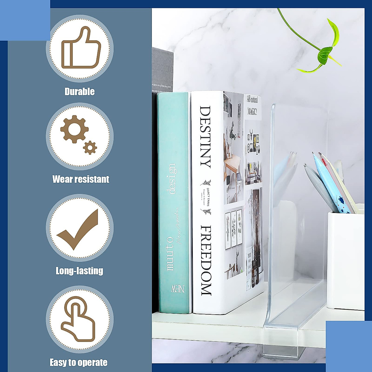 Clear Acrylic Shelf Dividers for Closet Organization Transparent Closet Shelf Divider Organizer Multi Functional Wood Closet Separator for Storage in Bedroom, Kitchen, Office (16 Pieces)