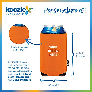 KOOZIE Beer Can Cooler Blank Bulk Insulated Drink Holder for Cans, Bottles, DIY Personalized Gifts for Events, Bachelorette Parties, Weddings, Birthdays 12 Pack (Bright Orange)
