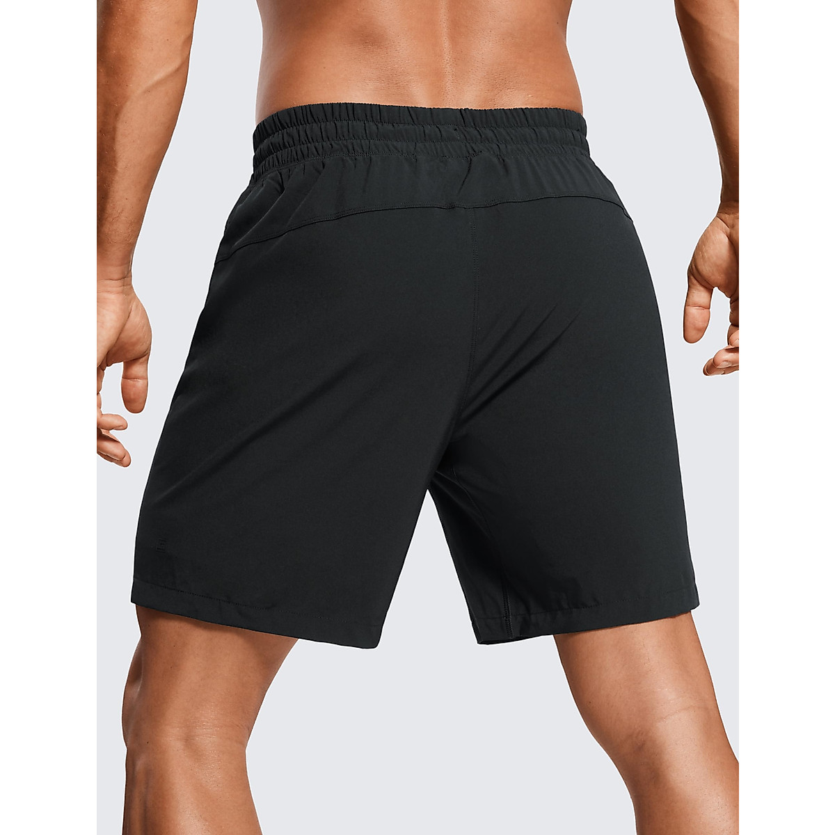CRZ YOGA Men's 2 in 1 Running Shorts with Liner - 7'' Quick Dry Workout Sports Athletic Shorts with Pockets Black Medium