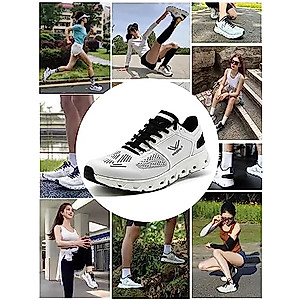 Waldeal Women's Trail Running Shoes - Lightweight Breathable Athletic Sneakers for Outdoor Hiking-8.5 White/Black