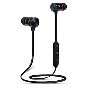 Gigastone Wireless Headphones with Mic, HiFi Stereo Bluetooth 4.2, Magnetic Earbuds Noise Reduction, Light Weight Sweatproof, 3 Size Comfortable Eargel, Compatible with Apple iPhone Samsung LG Android