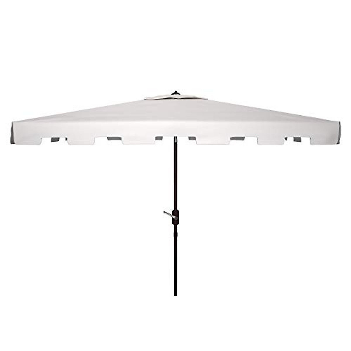 Safavieh PAT8300K Outdoor Zimmerman White 6'6" x 10' Rectangle Market UV Protected Umbrella