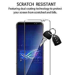 Suttkue for Asus ROG Phone 6/6 Pro/ 6D/6D Ultimate Screen Protector with Camera Lens Protector, 9H Hardness,Anti-Scratch Tempered Glass flim, Case Friendly, Anti-Fingerprint (2+2 PACK)
