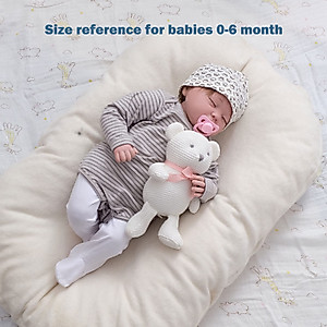 FLUFFYFUN Organic Baby Toys Pink Elephant Stuffed Animals 7.1"