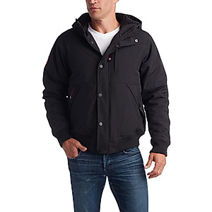 CANADA WEATHER GEAR Men’s Winter Coat - Heavyweight Bomber Jacket with Quilted Lining (M-XXL), Size Large, Black