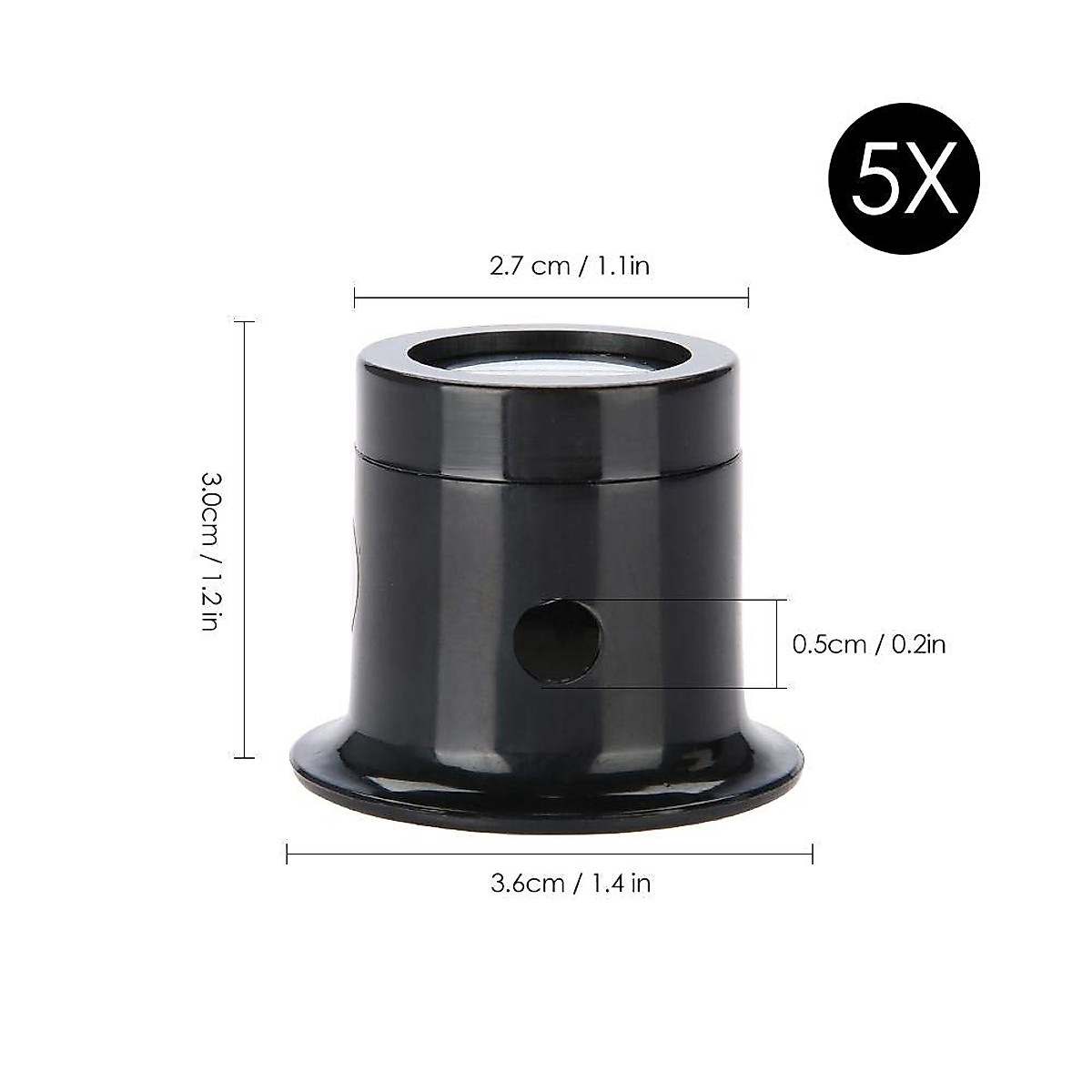Jewelry Making Tools Portable Jewelry Loupe, Magnifying Glass, Portable Monocular Magnifier Watch Lens Reading Senior Low Vision Antique Models Jewelry Diamonds Gems Coins Stamps Rocks(5X)