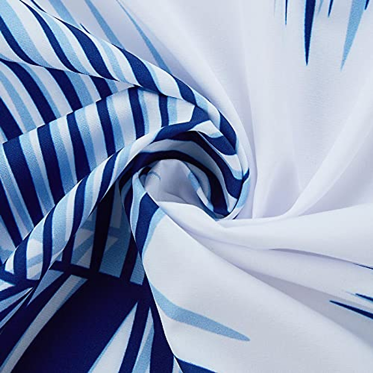 EUOW Mens Hawaiian Shirts Floral Printed Casual Long Sleeve Button Down Beach Dress Shirts (YZ Blue, S)