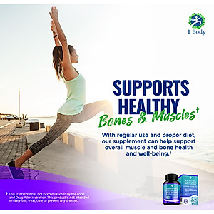 1 Body Magnesium Bisglycinate Supplement, 44 mg Pure Chelated Formula, 120 Capsules, Maximum Absorption, Muscle Cramp Relief