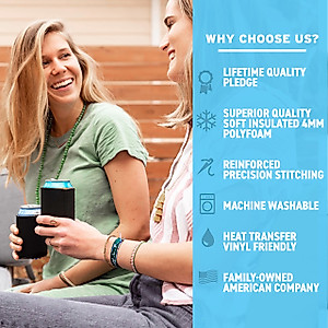 Blank Beer Can Coolers Sleeves (30-Pack) Soft Insulated Beer Can Cooler Sleeves - HTV Friendly Plain Black Can Sleeves for Soda, Beer & Water Bottles - Blanks for Vinyl Projects Wedding Favors & Gifts