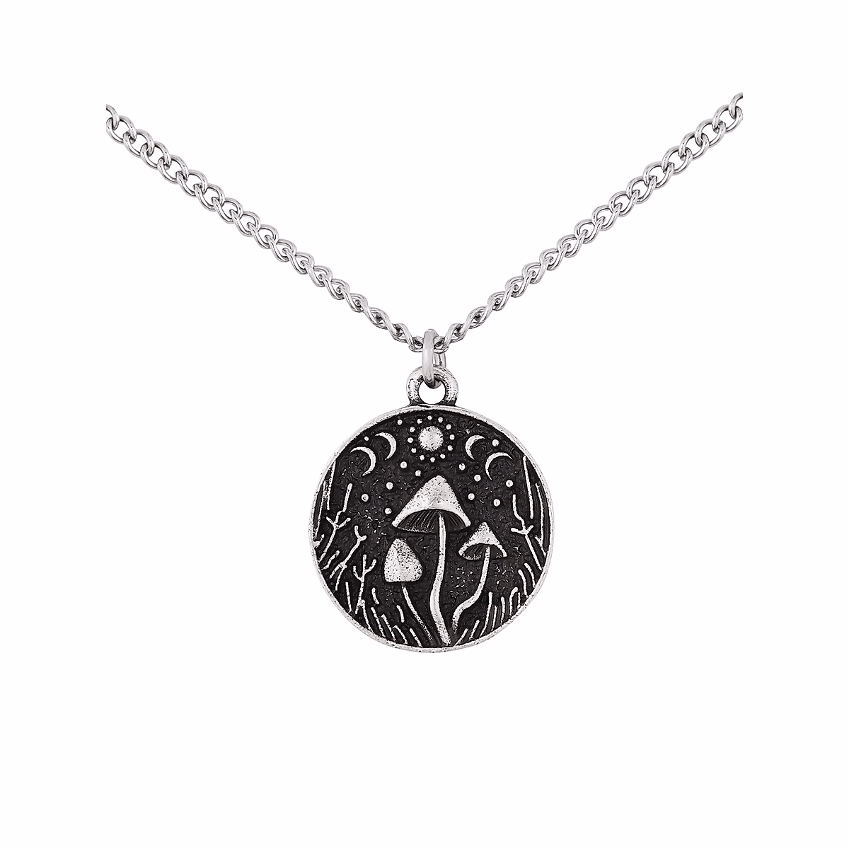 HAQUIL Mushroom With Triple Moon Pendant Necklace, Cute Mushroom Stuff Mushroom Necklace Vintage Mushroom Necklace Jewelry Gifts For Women