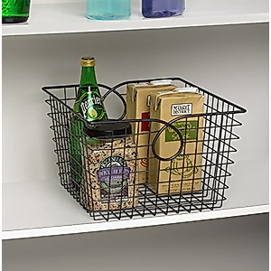 Spectrum Teardrop Wire Large Basket (Industrial Gray) - Storage Bin & Décor for Bathroom, Closet, Pantry, Under Sink, Toy, Shelf, Kitchen, & Nursery Organization (Pack of 2)
