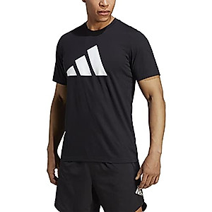 adidas Men's Training Essentials Feel Ready Logo T-Shirt, Black/White, Large