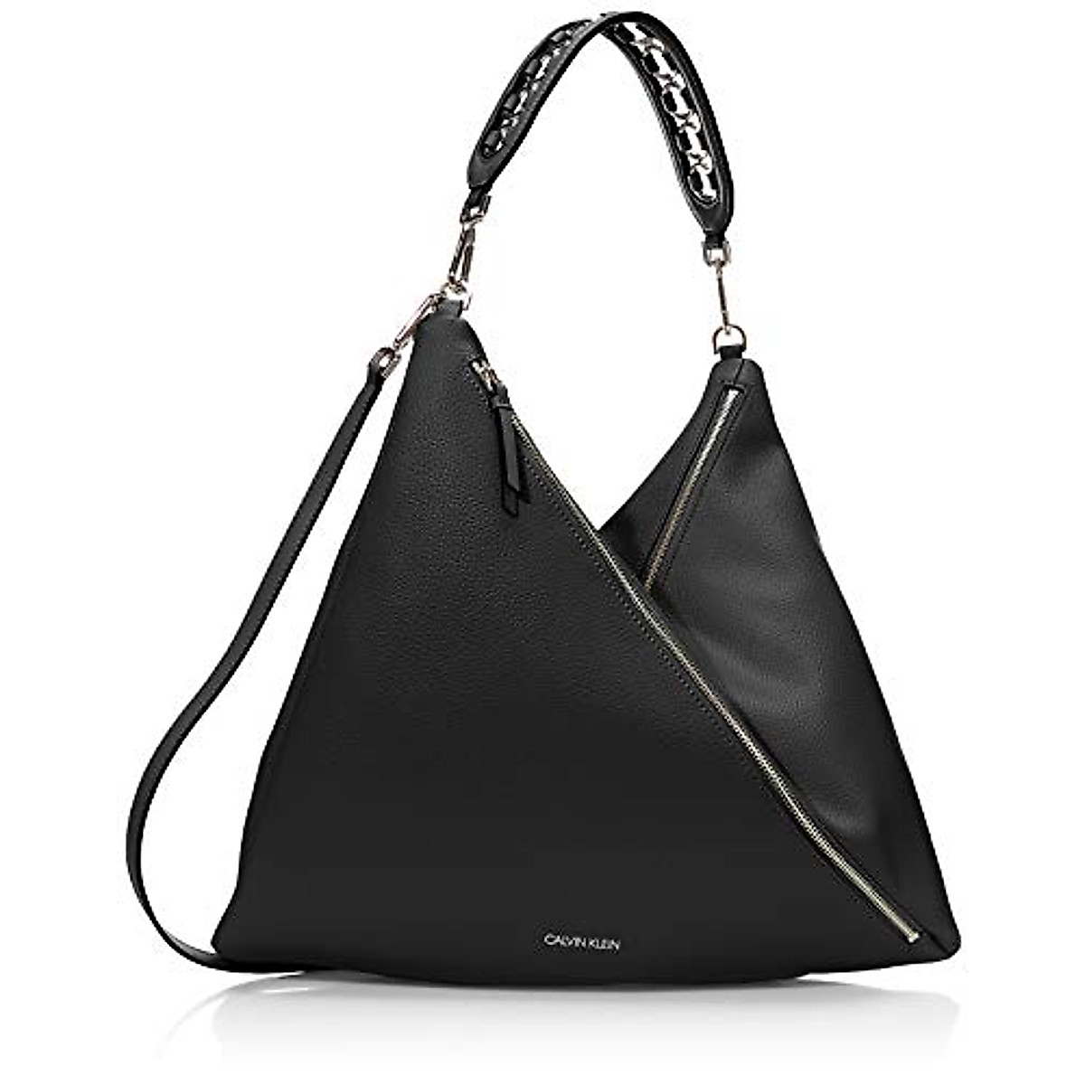 Calvin Klein Geo Rocky Road Hobo, Black/Silver