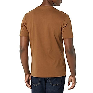 Amazon Essentials Men's Slim-Fit Short-Sleeve Crewneck T-Shirt, Pack of 2, Black/Brown, Medium
