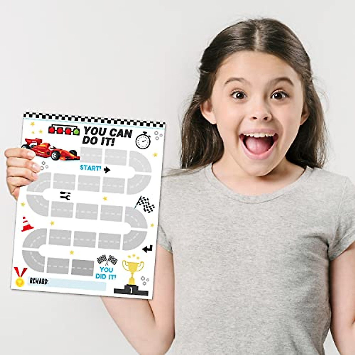 Racing Car Magnetic Chore Chart for Kids - Reward System