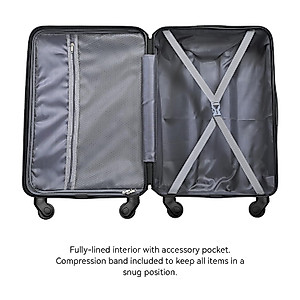 Strenforce 3-Piece (20/24/28)" Suitcase Set Spinner Wheels ABS Lightweight Luggage Sets with TSA Lock, lake blue