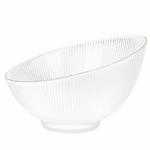 VOSAREA 1pc Fruit Salad Bowl Mini Glass Bowls Ceramic Soup Bowl Fruit Containers Porcelain Serving Bowl Trifle Bowl Modern Salad Dinner Bowl Home Salad Bowl Household Fruit Bowl Crystal