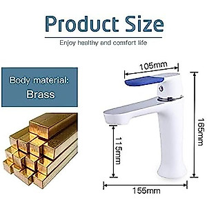 Kitchen Taps Bathroom Basin Sink Faucet Deck Mounted Bath Tap Cold and Hot Water Mixer Multi Color Handle Cover