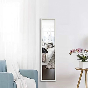 FANYUSHOW 47x12 Inch Long, Full Body,Full Length Wall Mirror for Bedroom Bathroom Living Room,White