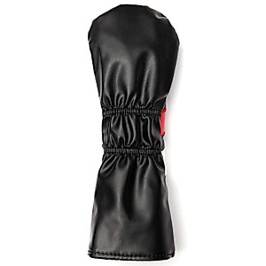 SHABIER Golf Head Covers 3pcs/Set Driver Fairway Wood Headcovers White Red and White Vintage PU Leather 1 3 5 Driver and Fairway Head Covers for Golf Club (Black 5)