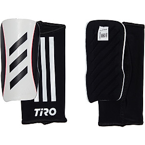 adidas Unisex-Child Tiro Shin Guards, White/Black/Black/Solar Red, Medium