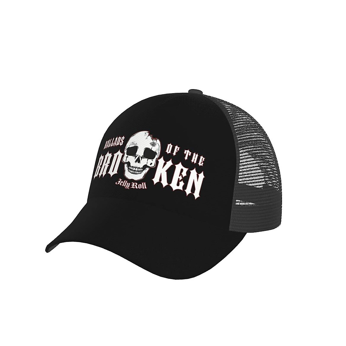 Jelly Rapper Singer Roll Adjustable Baseball Cap Comfortable Men's Mesh Fishing Hat Snapback Trucker Hat Comfort Suitable for Sports Such as Running Trucker Baseball Hats Black