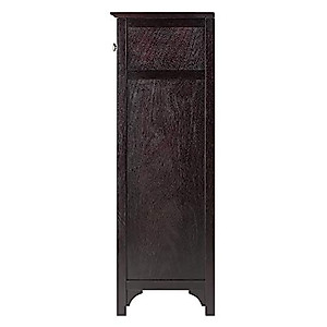 Winsome Ancona X Shelf Modular Wine Cabinet With 1-Drawer, Glass Rack, Dark Espresso (92745)