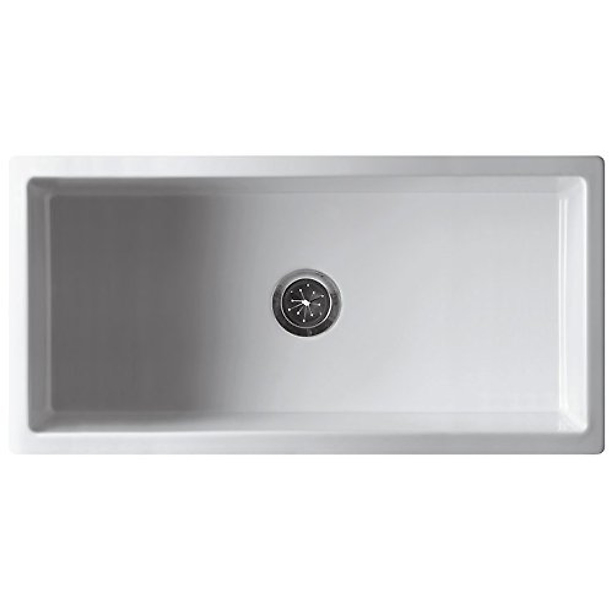 ALFI brand AB3618HS-W 36" Smooth Apron Single Bowl Fireclay Farm Sink, White