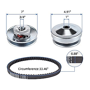 GESEXI 40 Series 1" BORE Go Kart CVT Torque Converter Clutch Kit 1" Bore Driver Clutch + 3/4" Driven Clutch + 203785 Drive Belt Compatible with Comet 40/44 Series for Mini Bike, Go Kart, Lawnmower