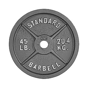 WF Athletic Supply Traditional/Classic 2-Inch Hole Solid Cast Iron Olympic Barbell Weight Plates - Great for Strength Training, Weightlifting, Bodybuilding & Powerlifting, Multiple Choices Available